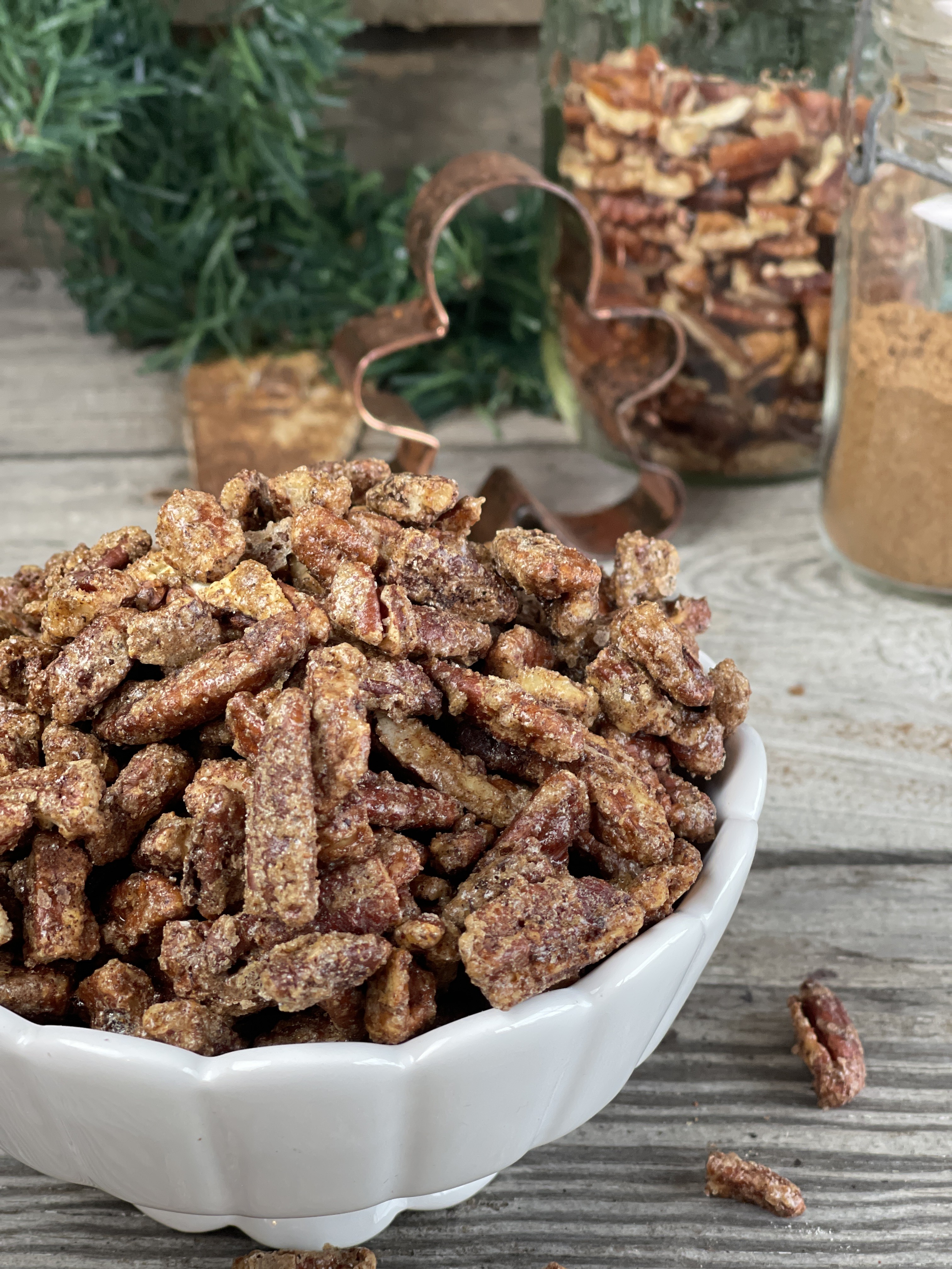 Gingerbread Candied Pecans - The Farmwife Feeds