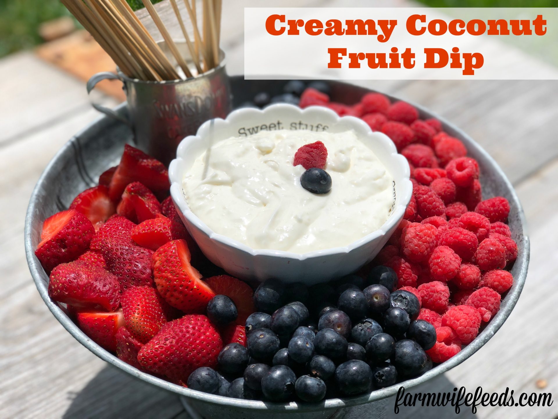 Creamy Coconut Fruit Dip - The Farmwife Feeds